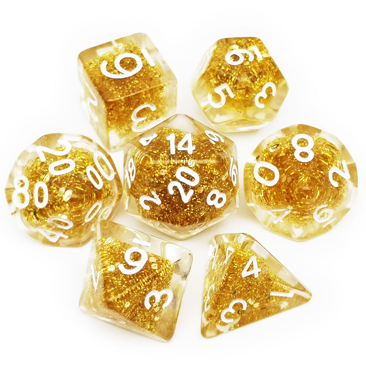 Gold Glitter Dnd Dice Set for Dungeons and Dragons Pathfinder TTRPG ...