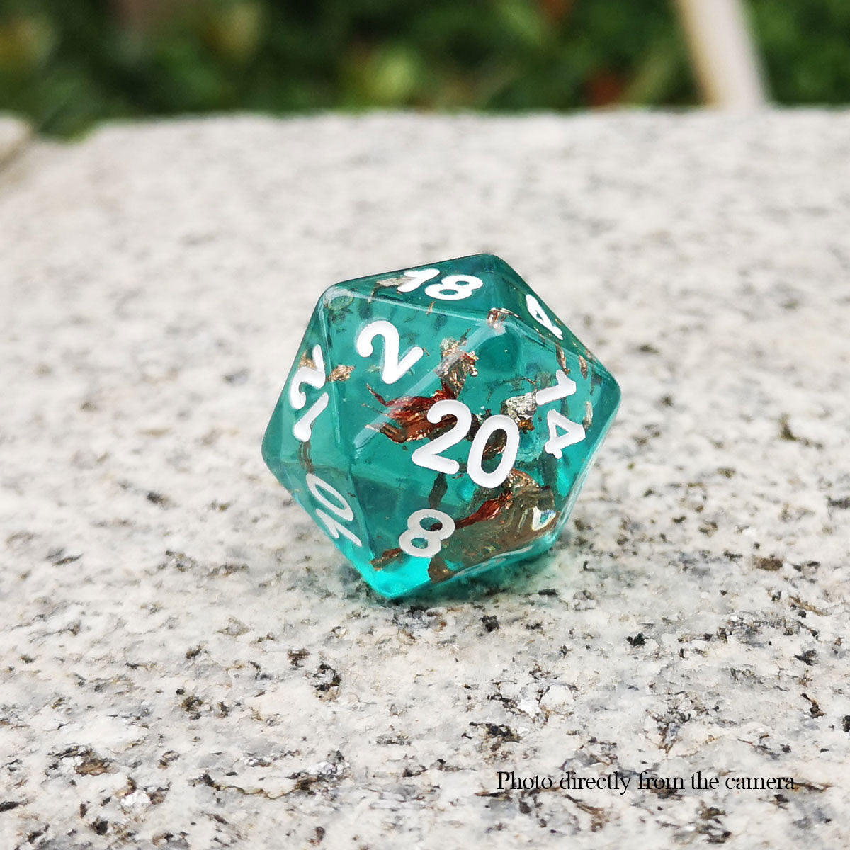Teal Rosegold Foil DND Dice Set Polyhedral Teal Resin Dice for D&D ...