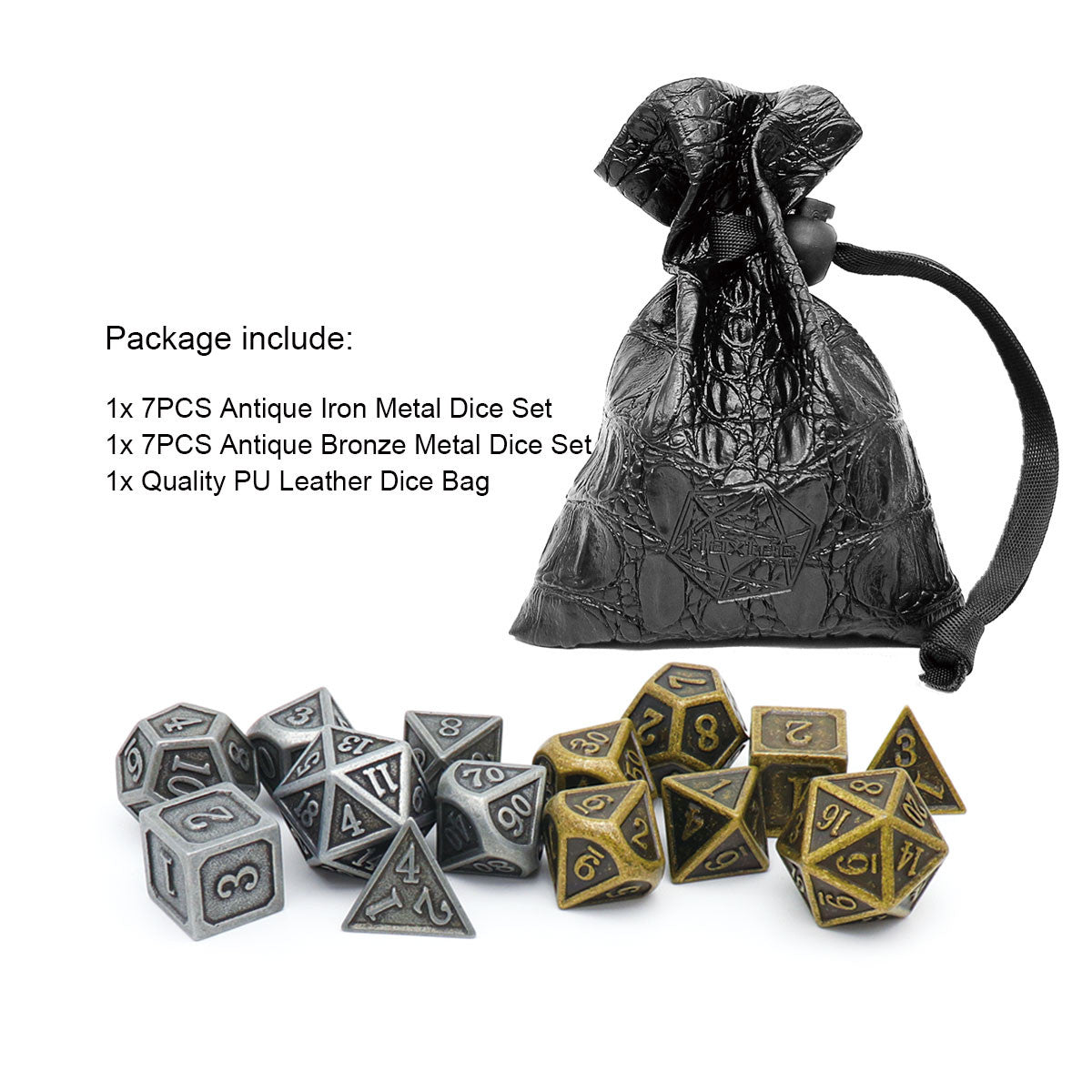 Haxtec Antique Iron Bronze Metal DND Dice Set-2 Pack – Haxtec Dice