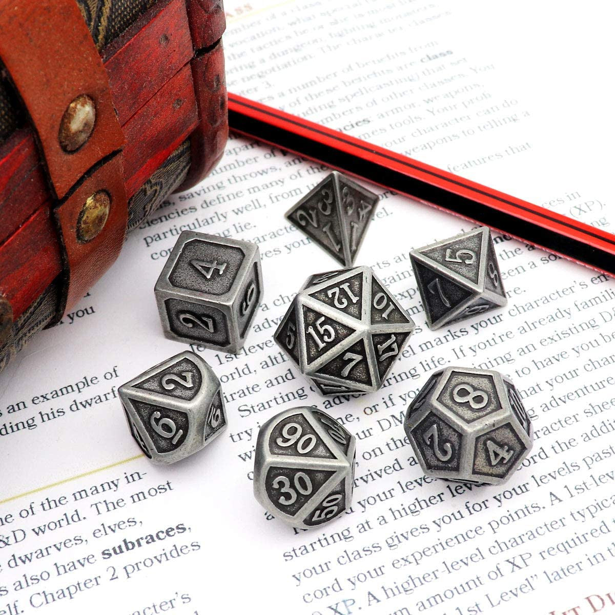 Haxtec 3Pack Antique Metal DND Dice Set Copper Bronze Iron Dice ...